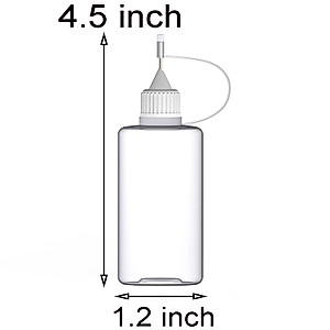 WANBAO 6 Pcs 2 Ounce Needle Tip Glue Bottle, Tip Applicator Bottle, for Glue,Liquid,Oil, DIY crafts Etc, Multi-Color.