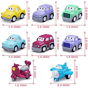 Cartoon Vehicle Toy for Toddler Girl, 9-in-1 Pink Carrier Truck for Baby Girls, Friction Power Transport Car with Light and Sound, Toys for 3 Years Old Little Girl Kid Child Infant Gift Birthday