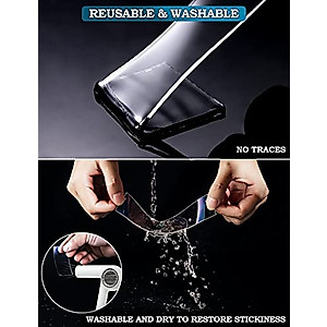 STUAKO® Double Sided Tape Heavy Duty, Removable Washable Reusable Gel Tape Strips for Kitchen, Living Room, Office,Car Decoration, Outdoor Use (9.85 FT x 1.18 in)