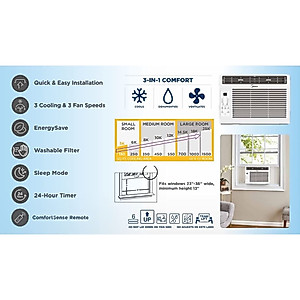 Midea 5,000 BTU ComfortSense Room Air Conditioner, White (MAW05R1WWT) (Renewed)
