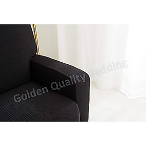 Golden Quality Bedding Stretch Recliner Slipcover One Piece Furniture Protector with Elastic Straps and Pocket Polyester Spandex Super Soft Non-Brushed Fabric Fits Most Recliner Sizes (Navy Blue)