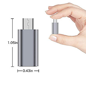 JXMOX USB C to Micro USB Adapter, (4-Pack) Type C Female to Micro USB Male Convert Connector Support Charge Data Sync Compatible with Samsung Galaxy S7 S7 Edge, Nexus 5 6 and Micro USB Devices(Grey)