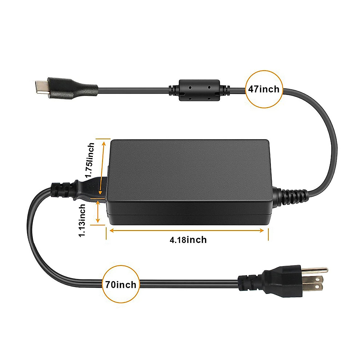 65W 45W USB C Charger for Dell Chromebook 3100 5190 3400 Latitude 7410 7310 9410 7389 7370 7275 7285 5285 5290 2in1 XPS 13 9350 9365 9310 9370 9380 7390 LA45NM150 LA65NM170 2YKOF Laptop Type C