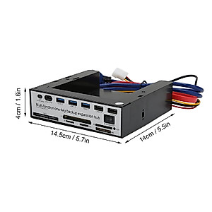 Bewinner 5.25 inch Multi Function Computer Media Front Panel,PC Dashboard NGFF M.2 MSATA 16TB OTB One Click Backup for Desktop