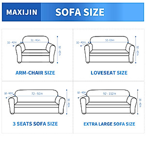 MAXIJIN Super Stretch Couch Cover for 3 Cushion Couch, 1-Piece Universal Sofa Covers Living Room Jacquard Spandex Furniture Protector Dogs Pet Friendly Fitted (Large, Black)
