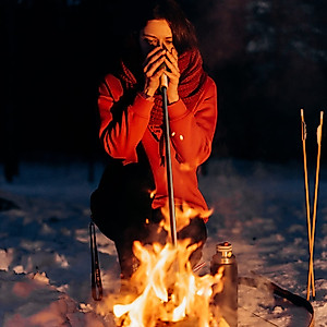 Marvoware 38 Inch Fire Poker Extra Long Fire Pit Stoker Poker with Blow Poke Function, Campfire Poker Suitable for Solo Firepit, Fireplace Tools and Accessories for Indoor Outdoor Camping