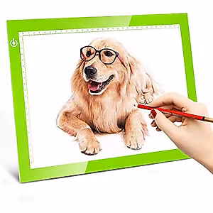 LitEnergy Portable A4 LED Copy Board Light Tracing Box, Green Ultra-Thin Adjustable USB Power Artcraft LED Trace Light Pad for Tattoo Drawing, Streaming, Sketching, Animation, Stenciling
