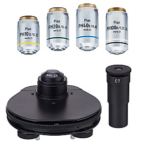 AmScope Infinity-Corrected Phase-Contrast Kit with Turret Condenser and Plan Objectives for 670 Series Microscopes