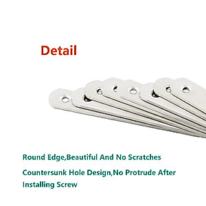 4 Pack Flat Mending Plate for Wood,ULIFESTAR Stainless Steel Straight Brackets 250mm / 10" Length 8 Screw Hole Flat Repair Fixing Wood Brace Joining Plates Connector with Fixing Screws