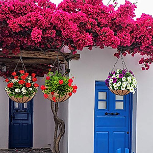 Halatool 4 PCS 10 Inch Round Coco Liners Hanging Basket 100% Natural Replacement Coconut Fiber Liner for Garden Flower Pot Vegetables Herbs