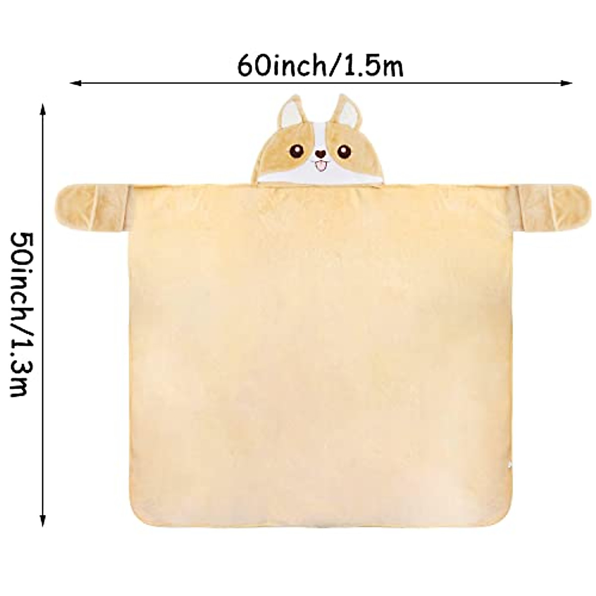Moyel Corgi Blanket for Women Funny Cute Soft Warm Fluffy Fuzzy Wearable Blanket Hoodie Corgi Gifts for Corgi Lovers Mom Girlfriend Wife Friend Sister for Christmas Birthday