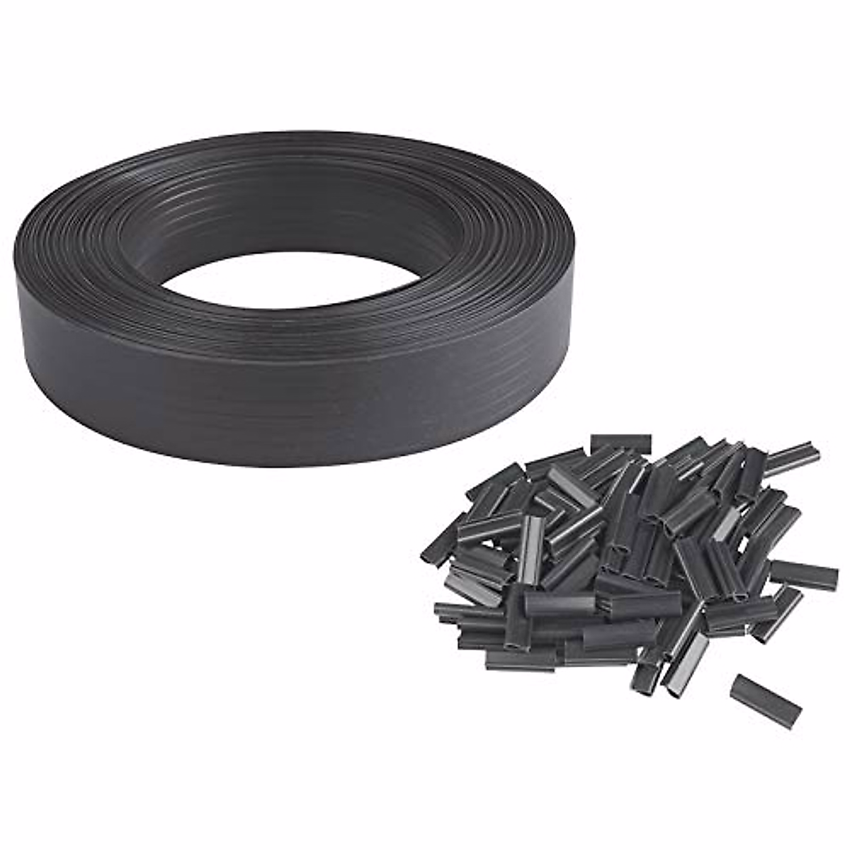 Windhager Sichtschutzstr anthr Livingston 07075 Privacy Screen Strips, Double Rod Mats for Fence, 50 m x 4.6 cm, Anthracite, Charcoal