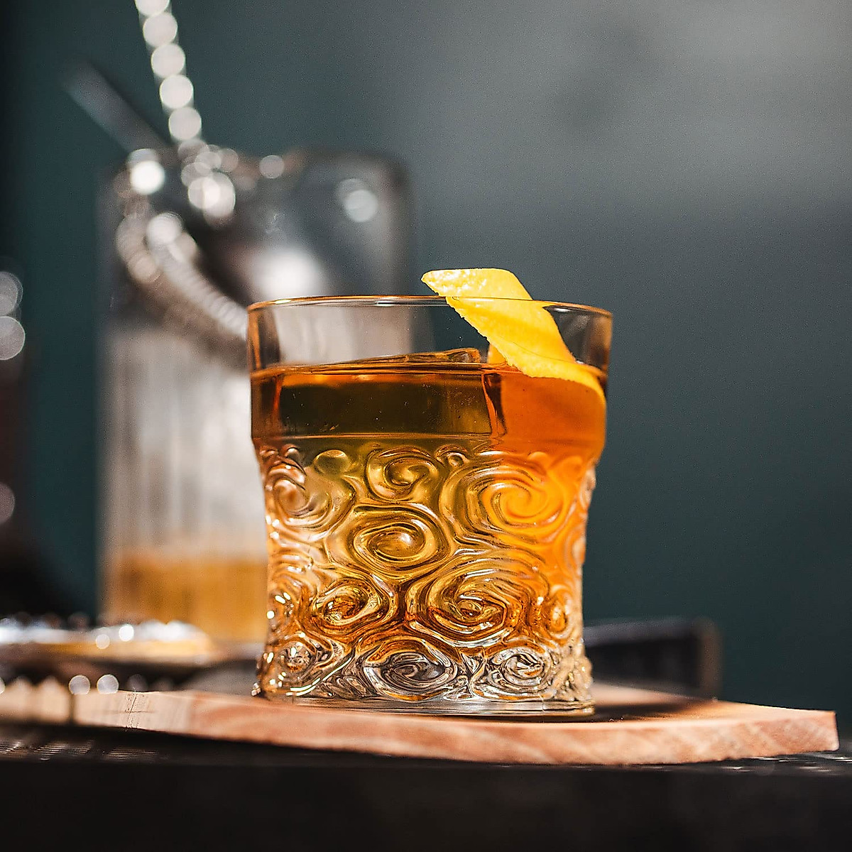 HISTORY COMPANY New Orleans “French Quarter” Old-Fashioned Crystal Cocktail Glass 2-Piece Set (Gift Box Collection)