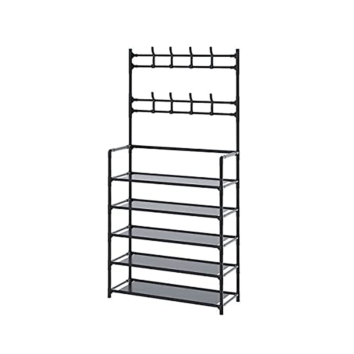 Shoe Rack For Closet,Shoe Organizer With Hat Bag Coat Hanger Racks,Entryway Stand Shelf For Shoes Storage And Organization, 5 tiers (60cm)