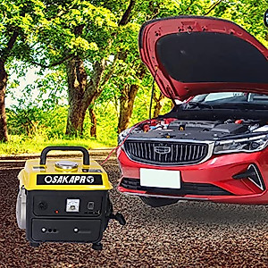 WIILAYOK Portable Generator, 900 Watts Gas Powered Generator for Backup Home Use & Outdoors Camping Low Noise Ultra Lightweight EPA III and CARB Compliant (Black ＆ Yellow)