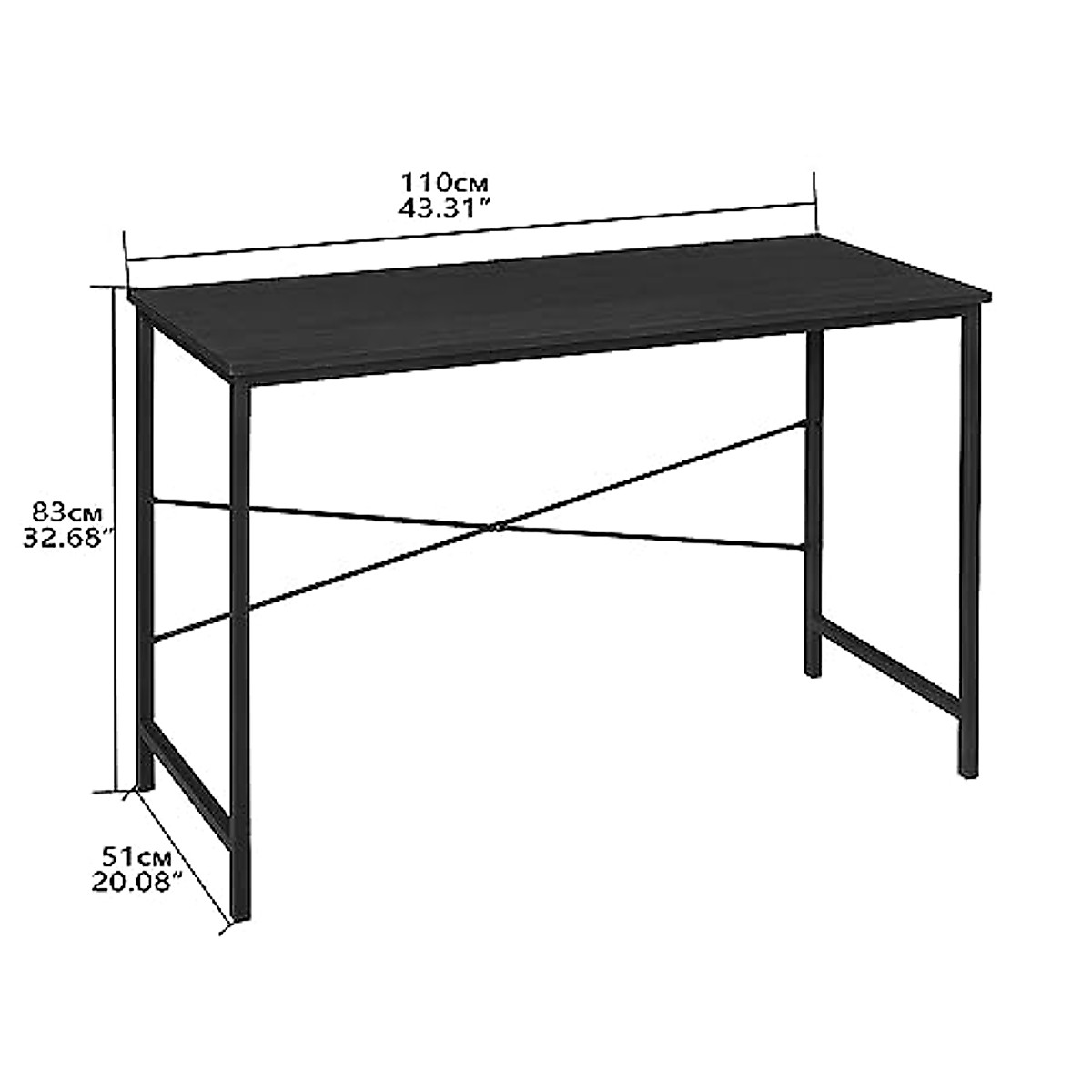 ENGERIO Computer Desk Home Office Desk Writing Study Table Modern Simple Style Laptop Table Study Writing Desk for Home Office Table Workstation (Black)