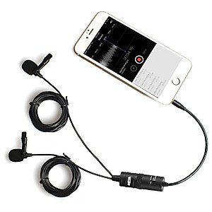 19 Feet Lavalier Microphone for Canon iPhone Podcast, BOYA Omnidirectional Condenser Recording Mic for Nikon Sony iPhone 8 8 plus 7 6 6s Plus DSLR Camcorder Audio Recorder Youtube Interview Video