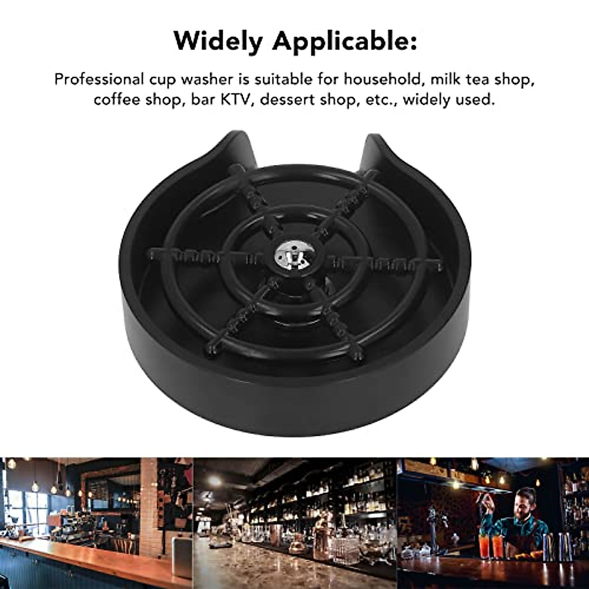 High Pressure Glass Rinser Washer Glasswasher Cleaner Glass Washer Bar Sink for Pub Automatic Washing Equipment Wash Machine Glass Washers (Black)