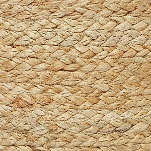 REDEARTH · Cylindrical Pouf Ottoman - Braided Pouffe Accent Sitting Round Footrest for Living Room, Bedroom, Nursery, kidsroom, Patio, Gym; 100% Jute (14.5"X14.5"X16"; Natural)