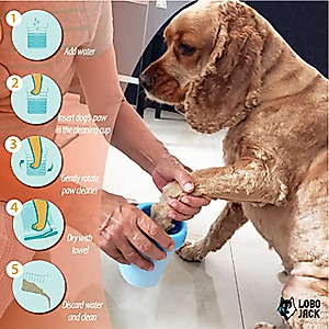 Dog Paw Cleaner, Portable Pet Cleaning 360º Silicone Washer Cup, for Small and Medium Breed Cats and Dogs (Blue)