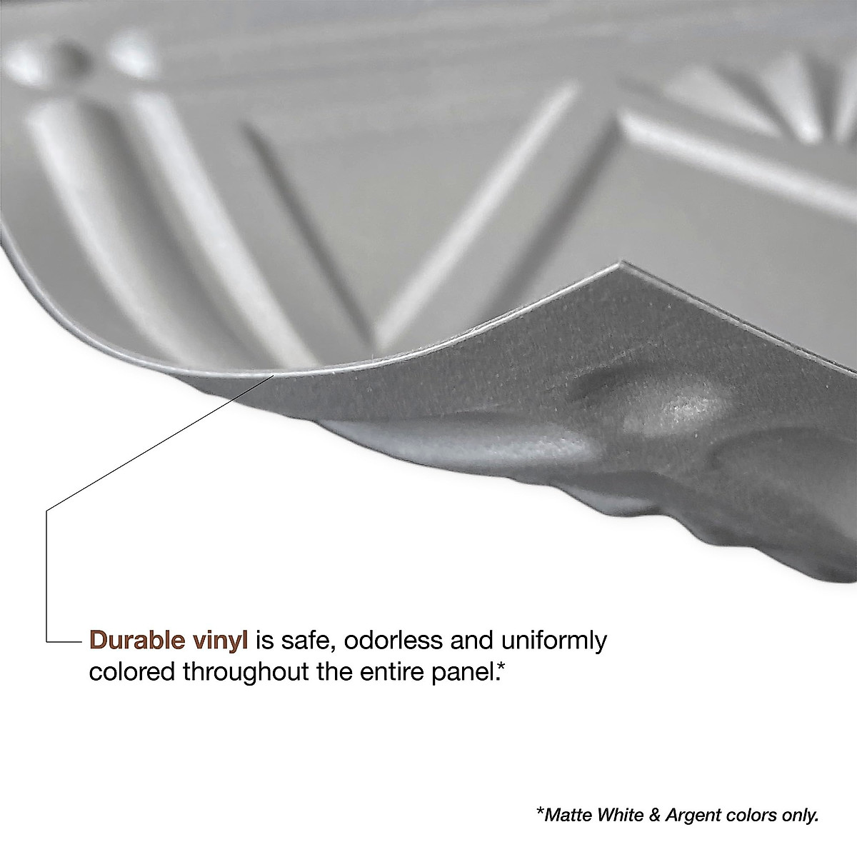 FASÄDE Traditional Style/Pattern 1 Decorative Vinyl 18in x 24in Backsplash Panel in Matte White (5 Pack)