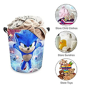 LIUDAINC Anime Laundry Basket, Portable, Durable Handle, Foldable Storage Box for Home/Dorm/Office/Bedroom Decor