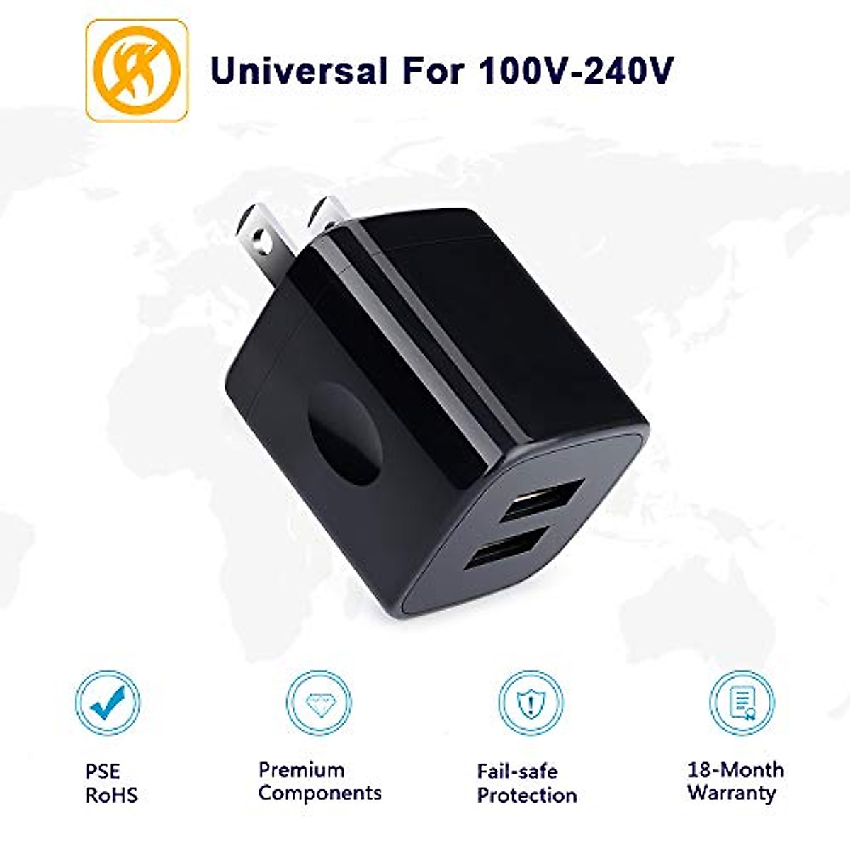 Wall Charger,Charger Cube,Charging Block Fast Charge 3Pack Dual Port 2.1A Power Brick Phone Charger Plug Box Head for iPhone 14 Pro/13/12/11/Xs Max/XR/8/7/6 Plus,Samsung Galaxy S22 S21 S10 S9 S8 Plus