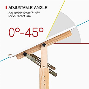MEEDEN Drafting Table, Art Drawing Desk with Adjustable Height, Large Surface Tilting Table, Artist Table, Wood Drafting Desk for Adults, Hobby Table, Art Desk for Writing, Reading