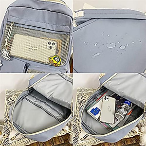 JitEm Kids Backpacks for Girls, Kawaii Backpack, Cute Bear Plush Pin Accessories Aesthetic School Bag for College Middle for Girls Teen (Pink)