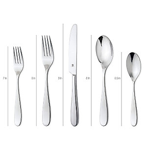 DANIALLI Modern Fidenza Silverware Set - 18/10 Stainless Steel Flatware Set for Elegant Dining - Dishwasher Safe Cutlery Set (40-Piece)