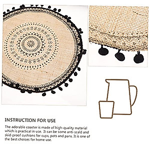 Luxshiny Home Decor 1pc Insulated Decor Table Mat for Anti Photo Outdoor Jute Dining Wedding Circles Pad Anti-scalding Decorative Creative Woven Farmhouse Rustic Dish Cloth Supplies Room Boho Decor