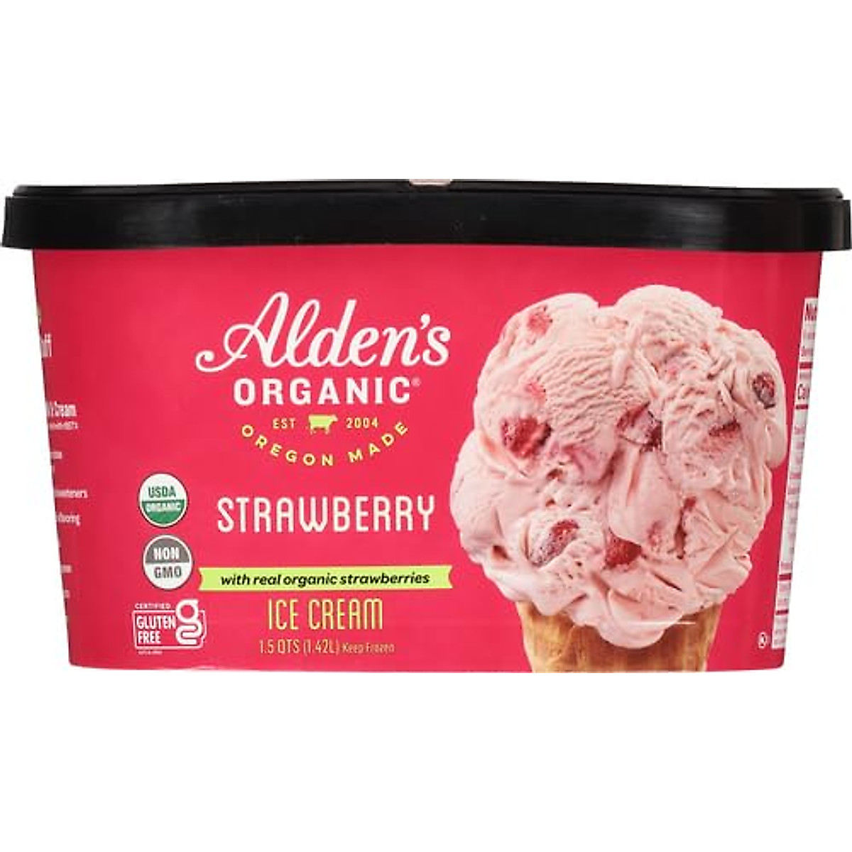 Alden's, Organic Strawberry Ice Cream, 48 oz (Frozen)