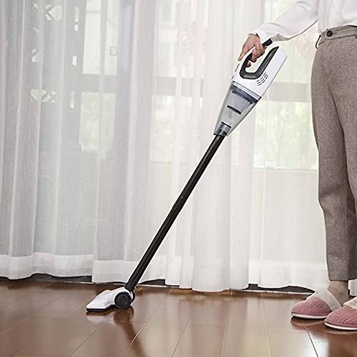 Bieye Cordless Stick Vacuum Cleaner Lightweight Handheld Vacuum with Floor Brush for Household Car Cleaning, 5x2200mah Batteries 1A Fast Charger 100W Motor HV01