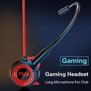 Gaming Earbuds Wired with Microphone, in-Ear Gaming Headset Earphones Headphones for PS5s PS4s, Xboxs Ones, Nintendos Switch, Playstations 4 5, Mobile Gaming 3.5MM Jack Headphones Black