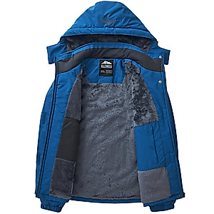 ELLSWOS Womens Winter Coats Waterproof Ski Jacket Warm Snow Jackets Windproof Windbreaker Hooded Raincoat