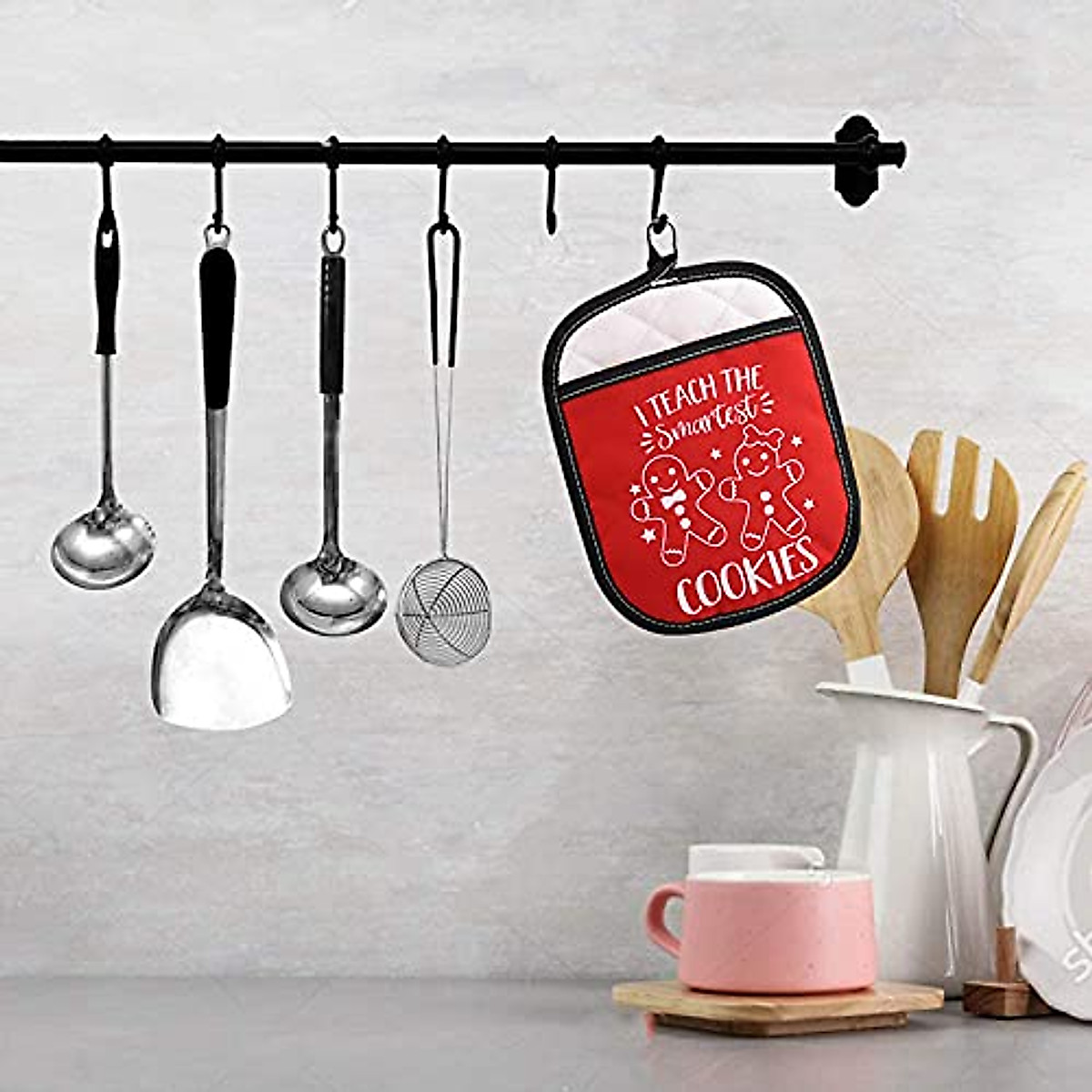 Teacher Gift I Teach The Smartest Cookies Teacher Graduation Gift from Student Funny Oven Pads Pot Holder Baking Gift (Smartest Cookies)