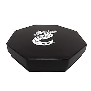 8 Inch Dice Tray with Lid and Dice Staging Area Tabletop Dice Games (Raven)