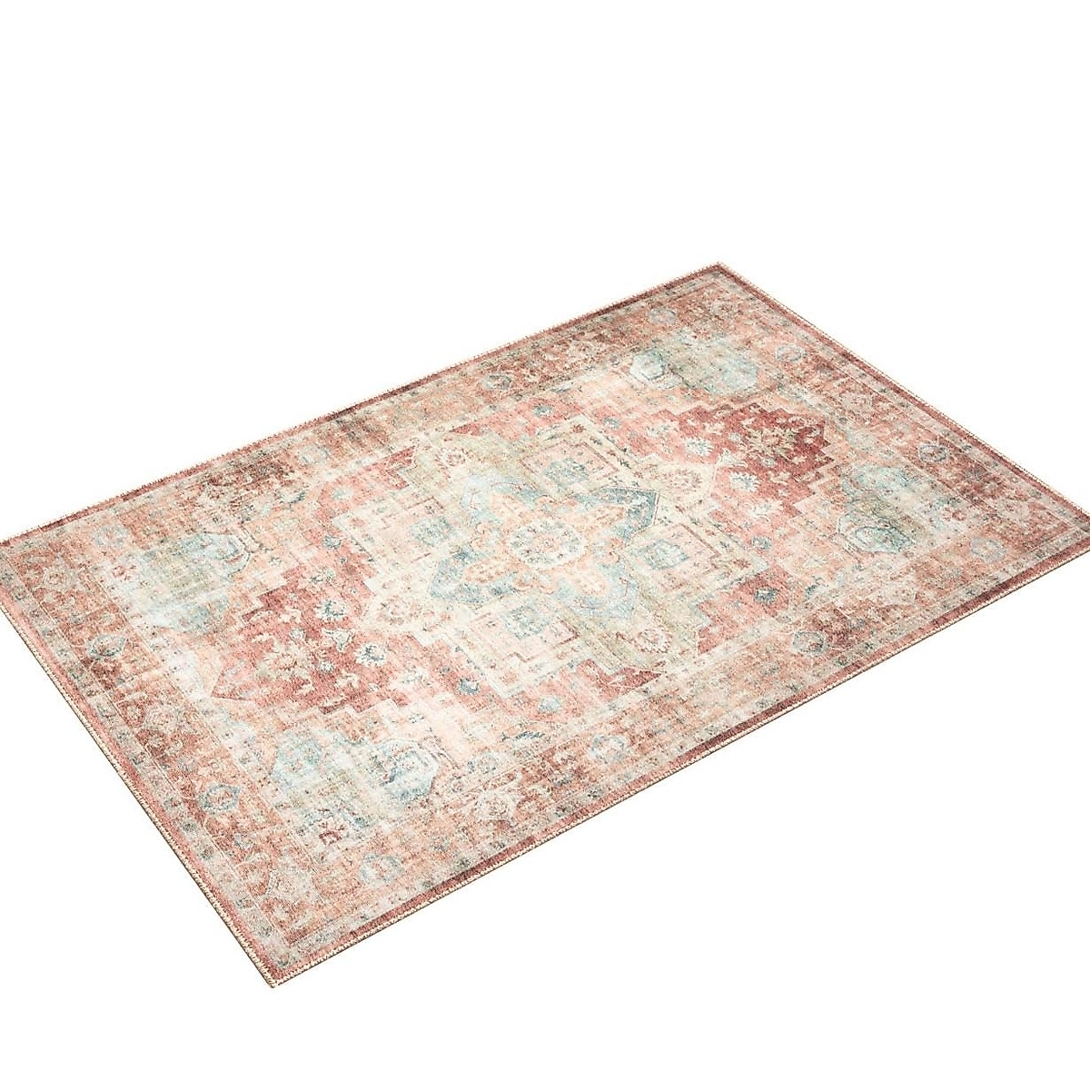 Loloi II Heidi Collection HEI-01 Terracotta/Aqua 6'-0" x 9'-0" Area Rug