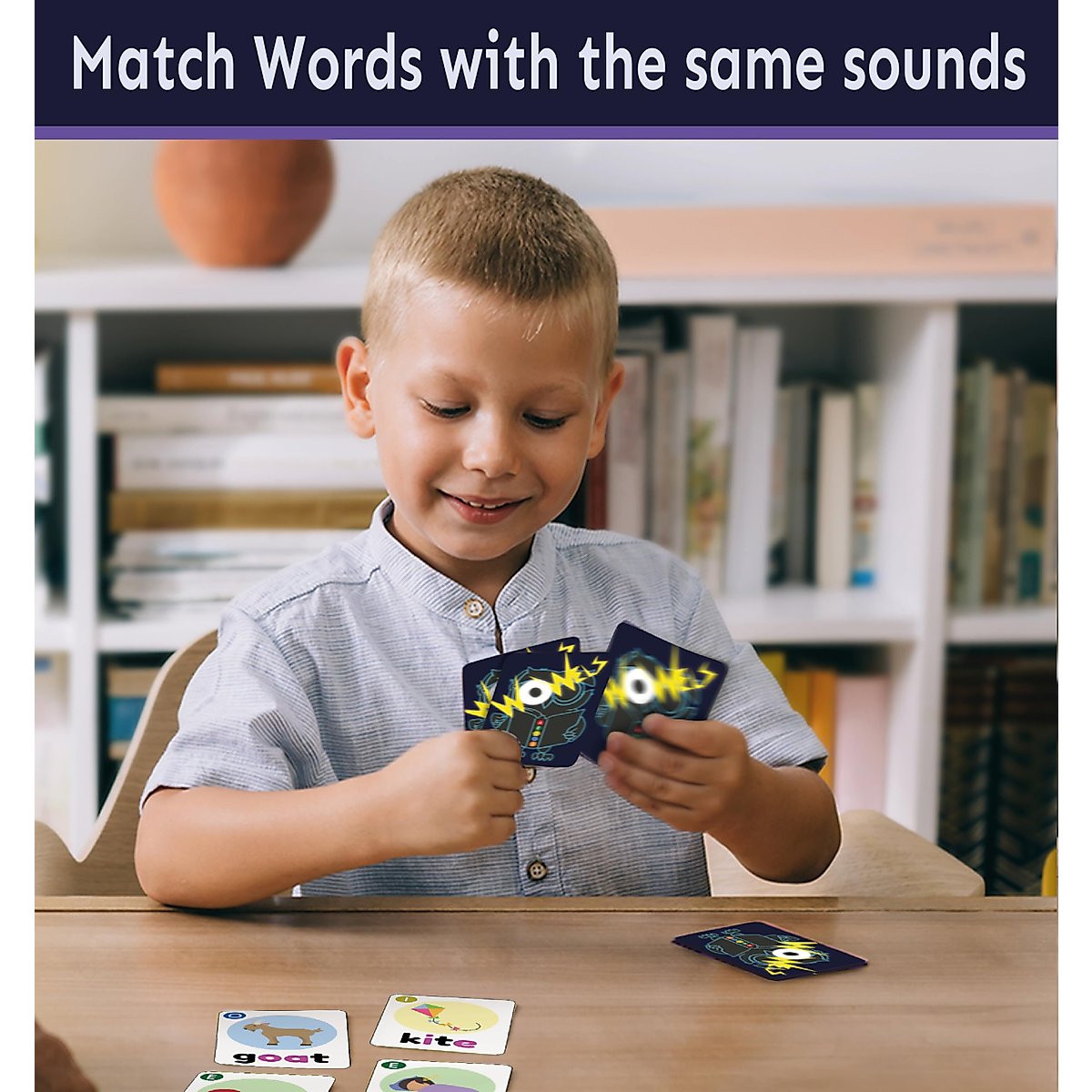 THE BAMBINO TREE WOWELs Phonics and Vowel Sounds Card Game - Learn to Read Kindergarten 1st 2nd Grade Learning - Short Vowel CVC Words and Long Vowel Matching Game 2-8 Players