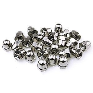 Acorn Nuts JianLing 25pcs Silver Tone 304 Stainless Steel Hex Nut Female Cap Decorative Cap Nuts Caps Covers M6 Acorn Nut