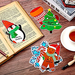 48 Pieces Winter Cutouts Christmas Accents Snowflake Penguin Snowman Christmas Tree Socks Gloves Hat Gingerbread Men Cutouts for Winter Christmas Classroom Bulletin Board Decorations