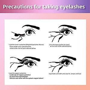Magnetic Eyelashes without Eyeliner, Reusable Dual Magnetic lashes with 4 Pair, Looking Natural No Glue 3D False Eyelashes Kit with Applicator, Fake Lashes Extension, Easy to Wear (3)