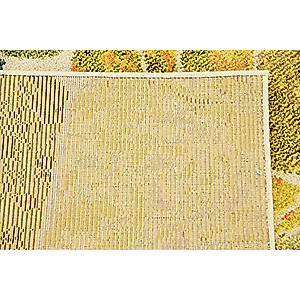 Unique Loom Estrella Collection Mosaic, Distressed, Modern, Abstract, Bright Colors Area Rug, 9 ft x 12 ft, Multi/Green