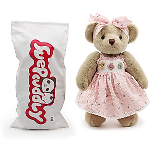 suepcuddly Jointed Teddy Bear Stuffed Animals Small Soft Plush Toy with Cloth (Pink Skirt 13Inch)