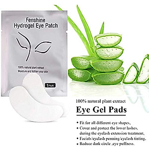 Fenshine 100 Pairs Eyelash Extension Eye Pads Lint Free Hydrogel Eye Patches Professional Under Eye Gel Pads for Lash Extensions Supplies (100 Pairs) …