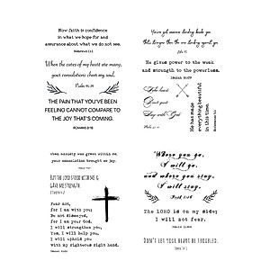 Everjoy 60+ Designs Inspirational Christian Quotes Bible Verses Scriptures Temporary Tattoos