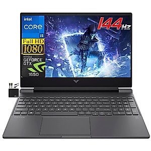 HP 2022 Newest Victus 15.6''FHD IPS 144Hz Gaming pc,8-Core Intel i5-12450H (Upto 4.4GHz,Beats i7-11370H),16GB RAM,1TB PCIe SSD,NVIDIA GeForce GTX1650,Backlit KB,WiFi 6,Win 11+MarxsolCable Mica Silver