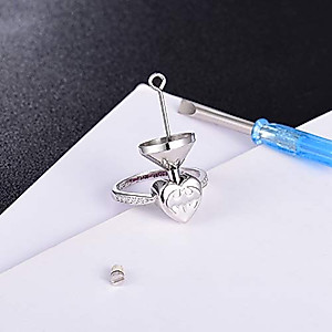 Fookduoduo Bat Cremation Ring for Ashes - 925 Sterling Silver Memorial Keepsake Jewelry Rings Heart Urn Earns for Ashes of Human/Pet (8)
