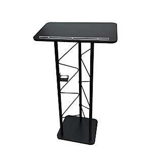 FixtureDisplays Truss Metal and Wood Podium 25" Wide Top Pulpit Lectern with A Cup Holder 11566-H