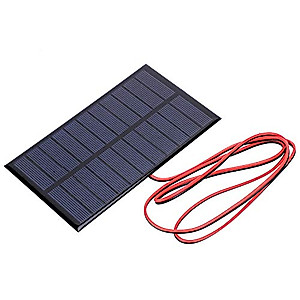 2Pcs Mini Solar Panel Cell Power Charger Module, Cell Board Module 100CM Red and Black Line 5.5V 1.6W